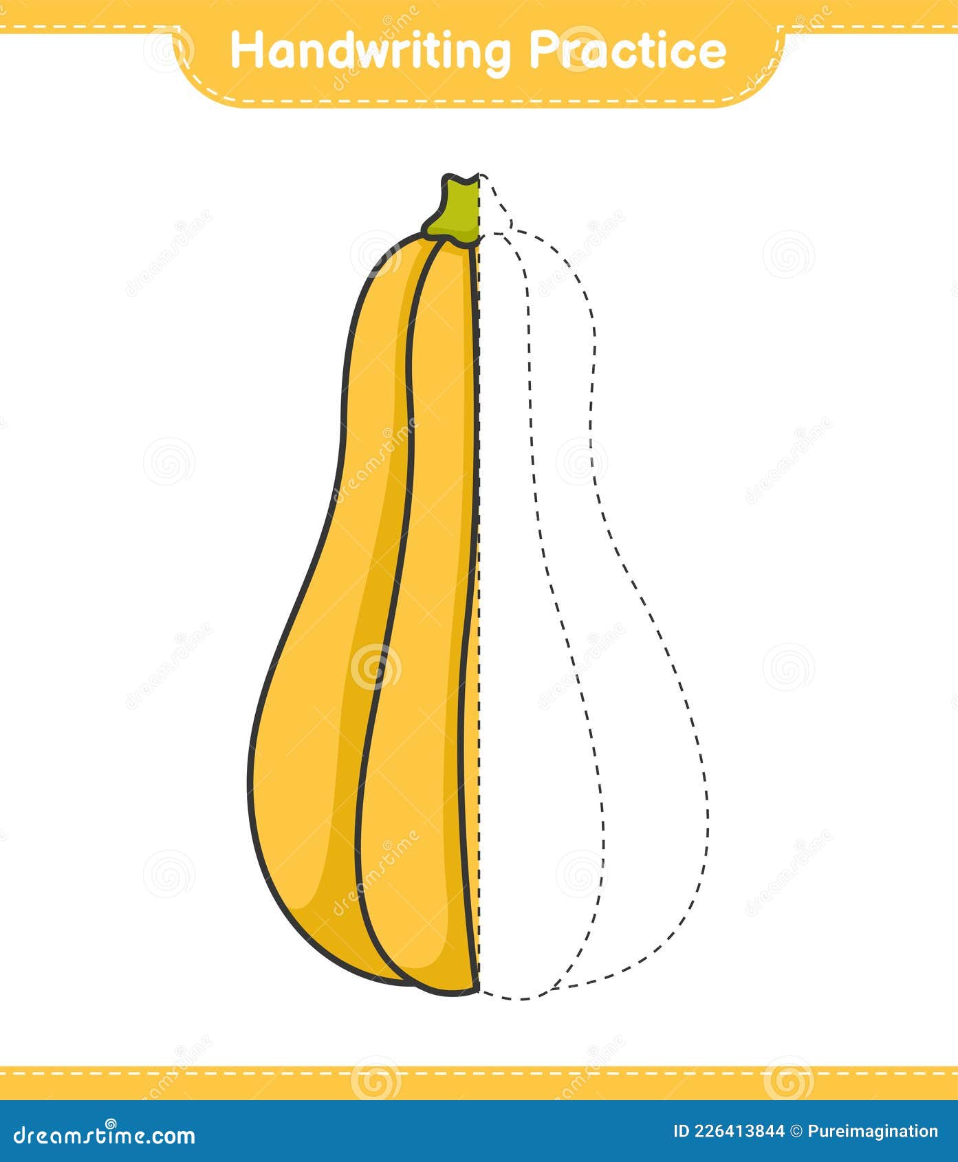 Handwriting Practice. Tracing Lines of Butternut Squash Stock Vector ...