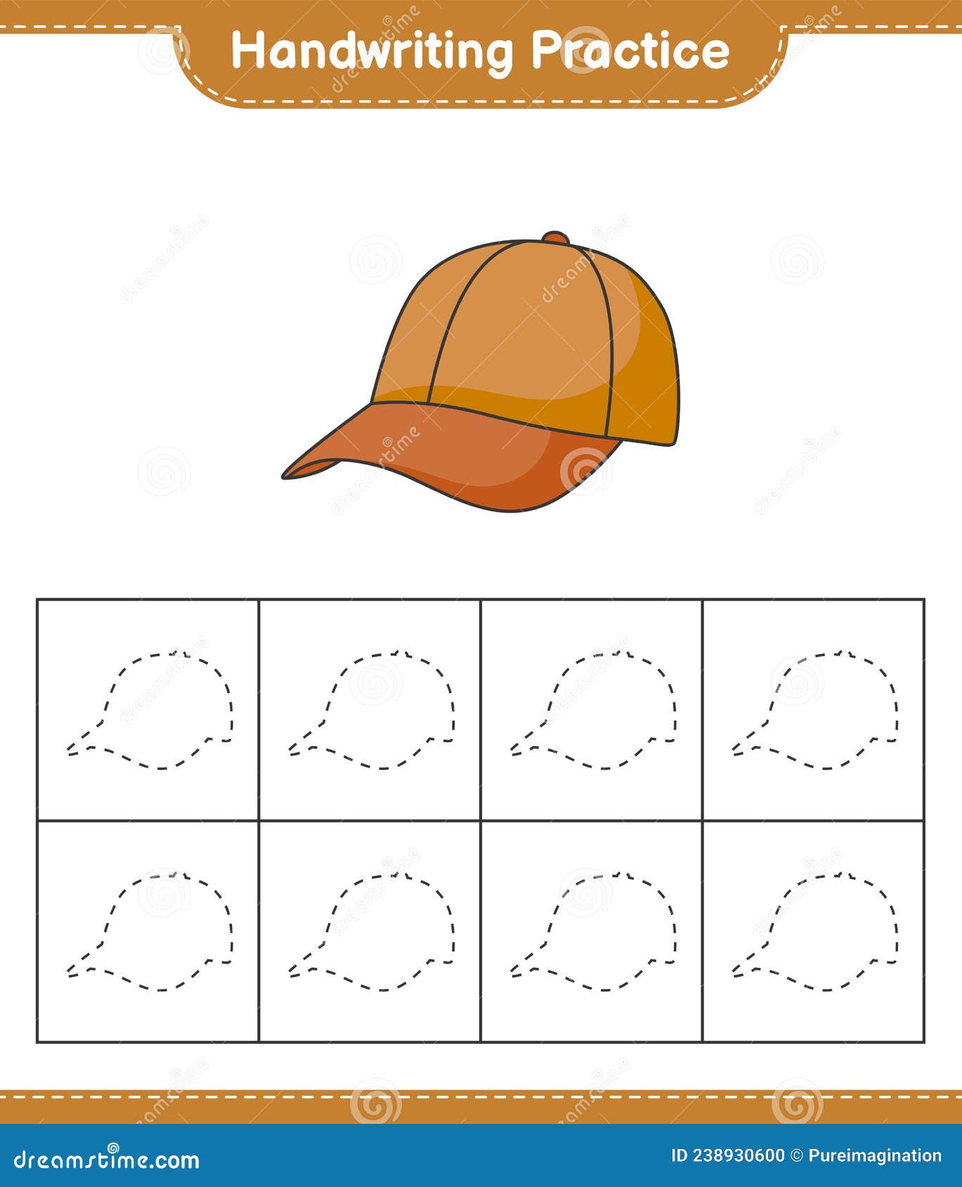 Handwriting Practice. Tracing Lines of Cap Hat Stock Vector ...