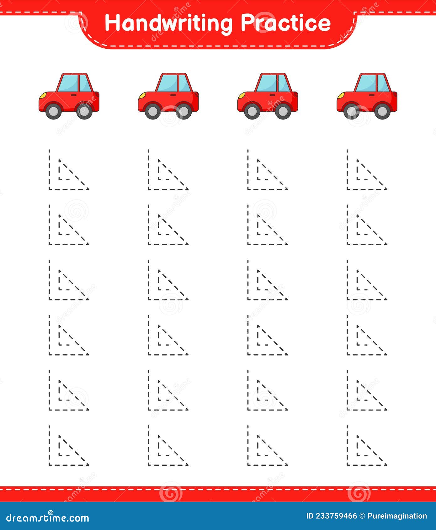 Handwriting Practice. Tracing Lines of Car Stock Vector - Illustration ...