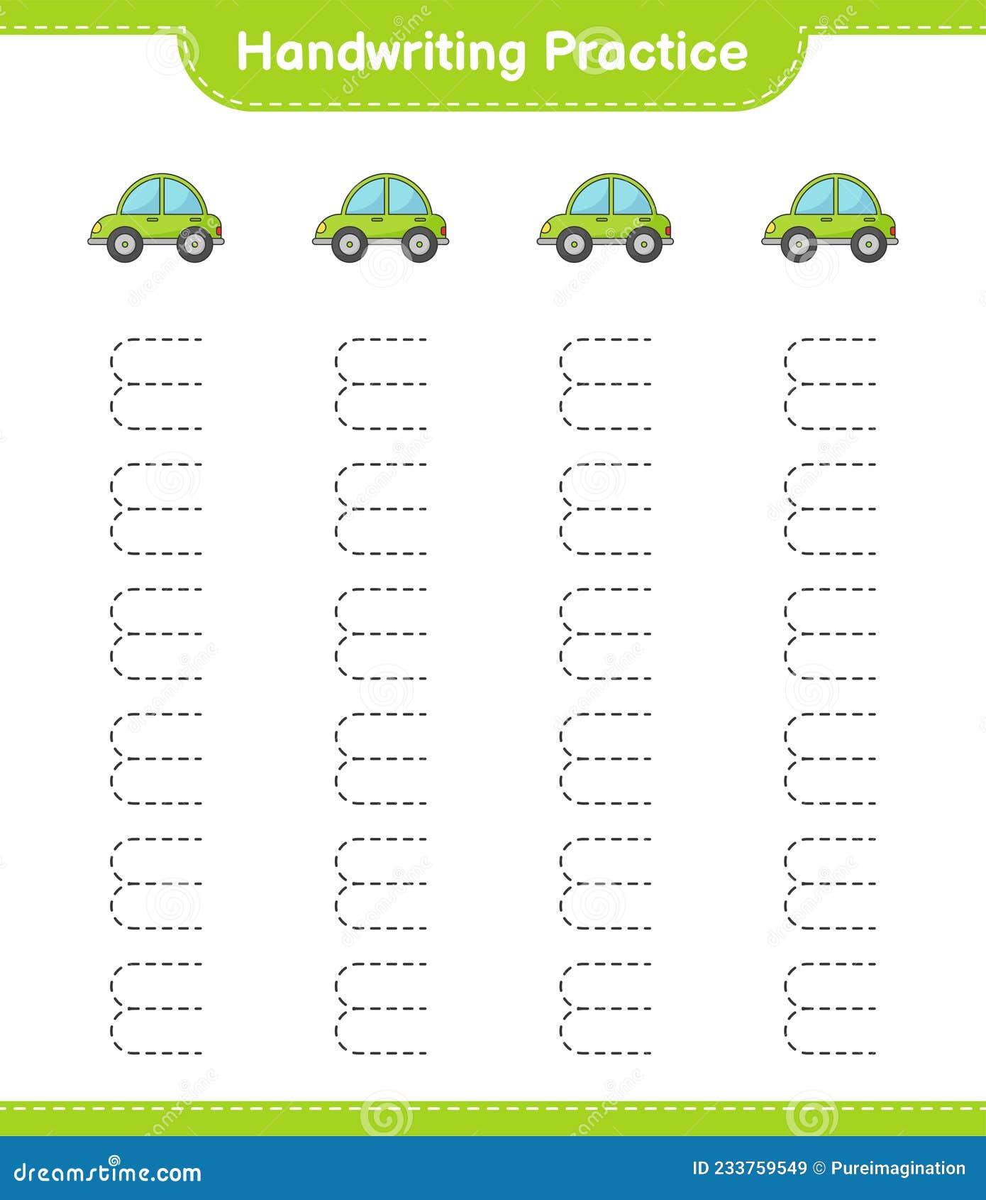 Handwriting Practice. Tracing Lines of Car Stock Vector - Illustration ...