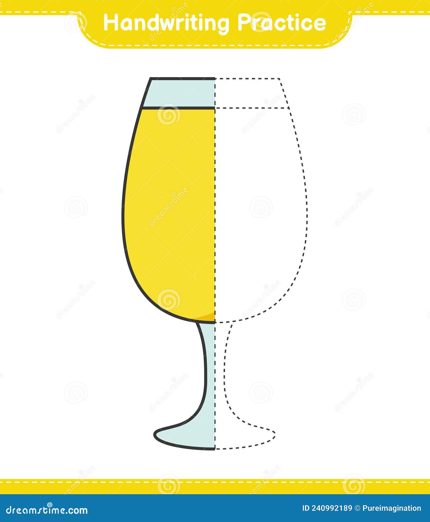 Handwriting Practice. Tracing Lines of Cocktail Stock Vector ...