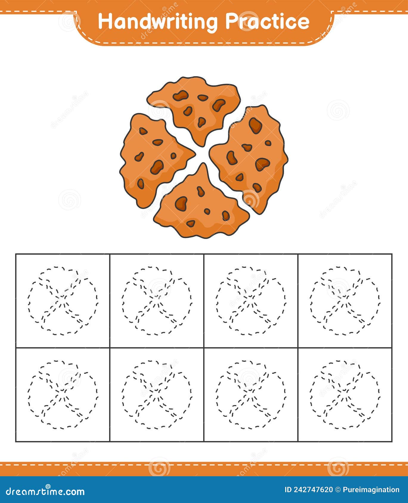 Handwriting Practice. Tracing Lines of Cookie Stock Vector ...