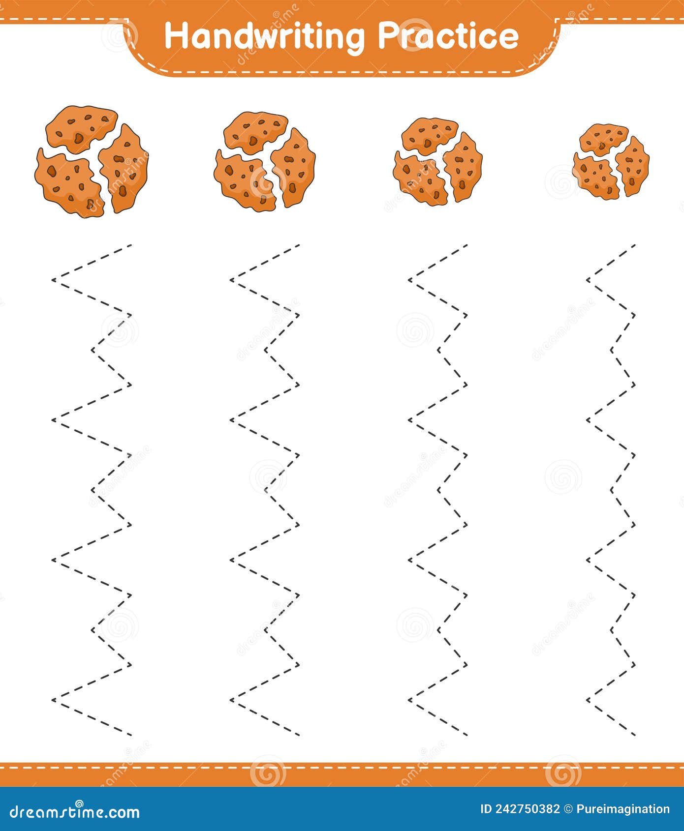 Handwriting Practice. Tracing Lines of Cookie Stock Vector ...