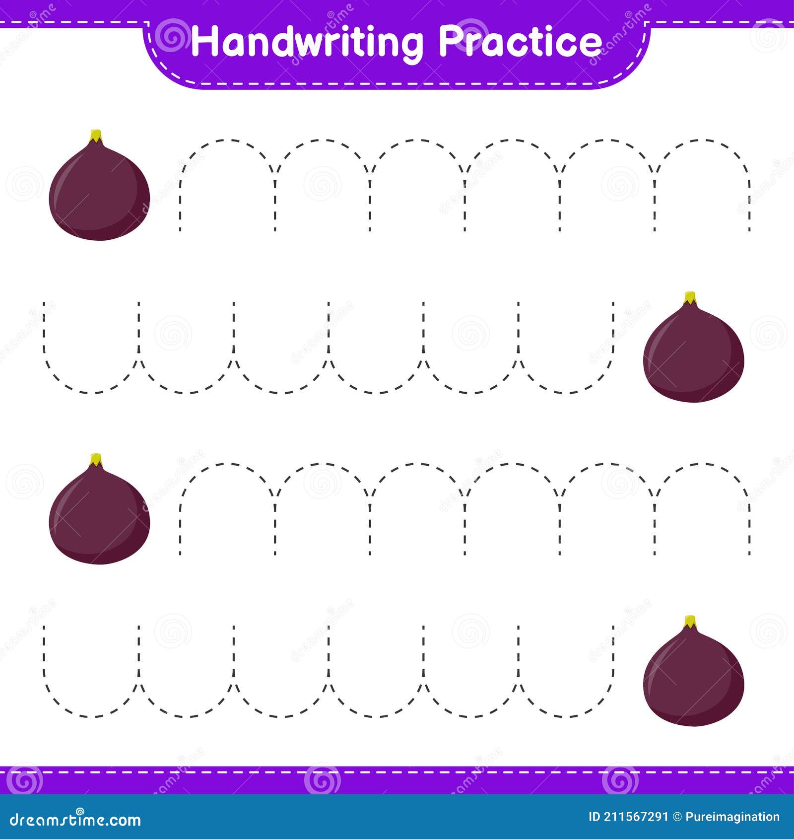 Handwriting Practice. Tracing Lines of Fig. Educational Children Game ...