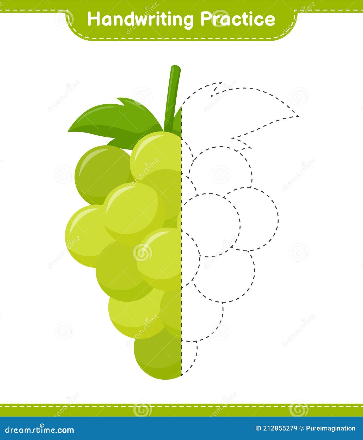 Handwriting Practice. Tracing Lines of Grape. Educational Children Game ...