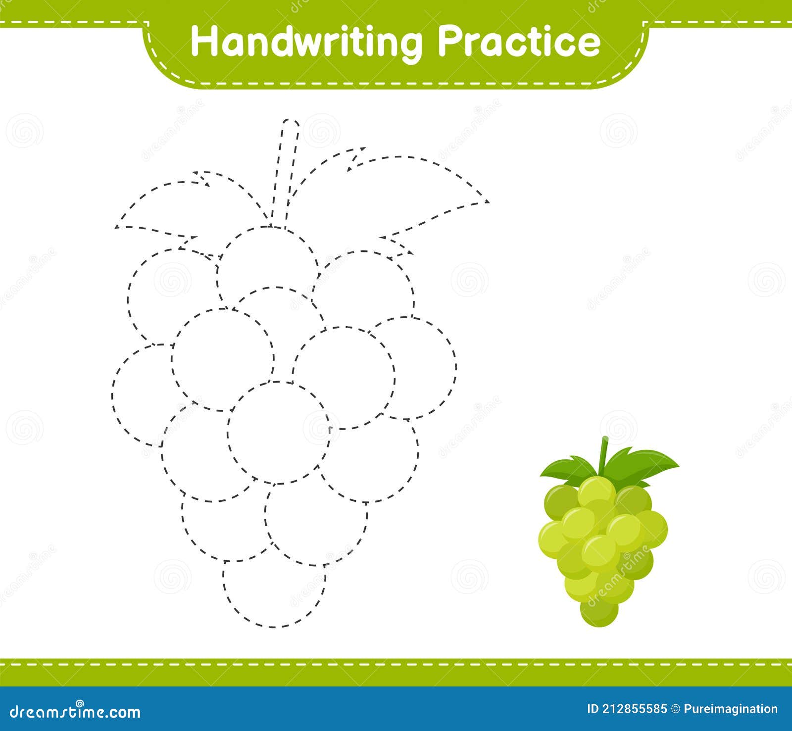 Handwriting Practice. Tracing Lines of Grape. Educational Children Game ...