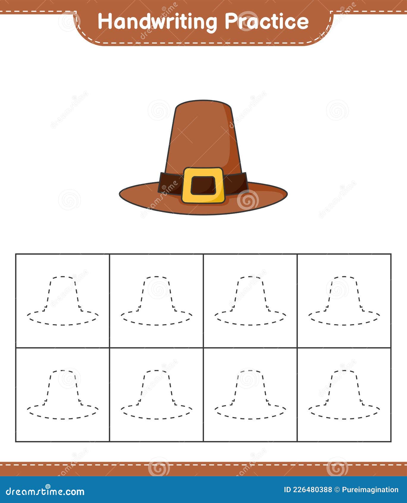 Handwriting Practice. Tracing Lines of Hat Stock Vector - Illustration ...