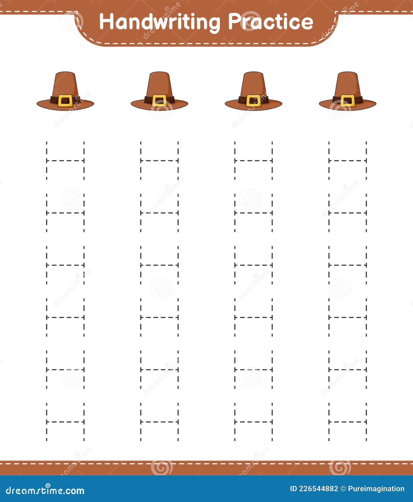 Handwriting Practice. Tracing Lines of Hat Stock Vector - Illustration ...