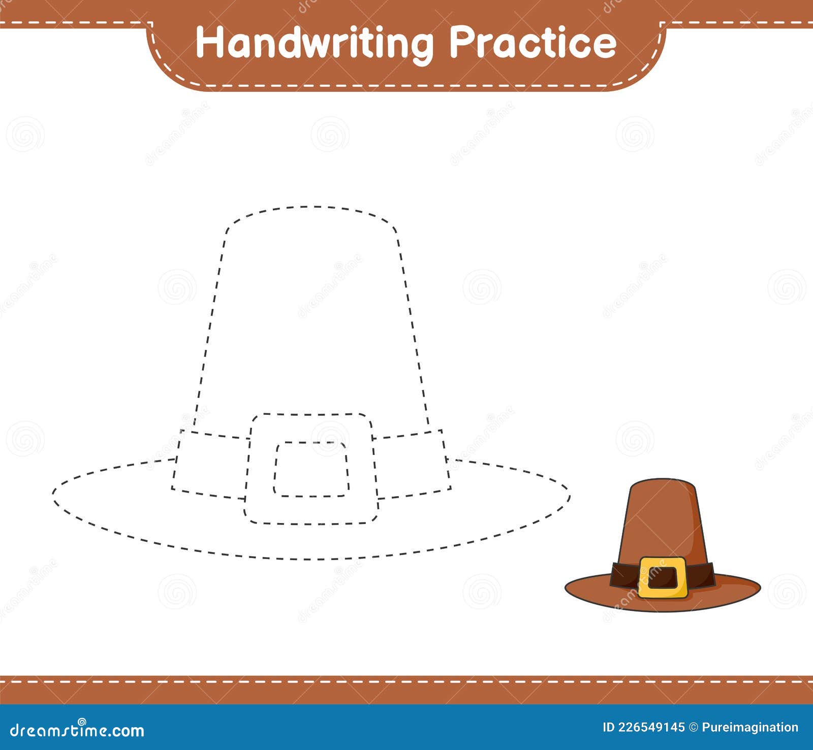 Handwriting Practice. Tracing Lines of Hat Stock Vector - Illustration ...