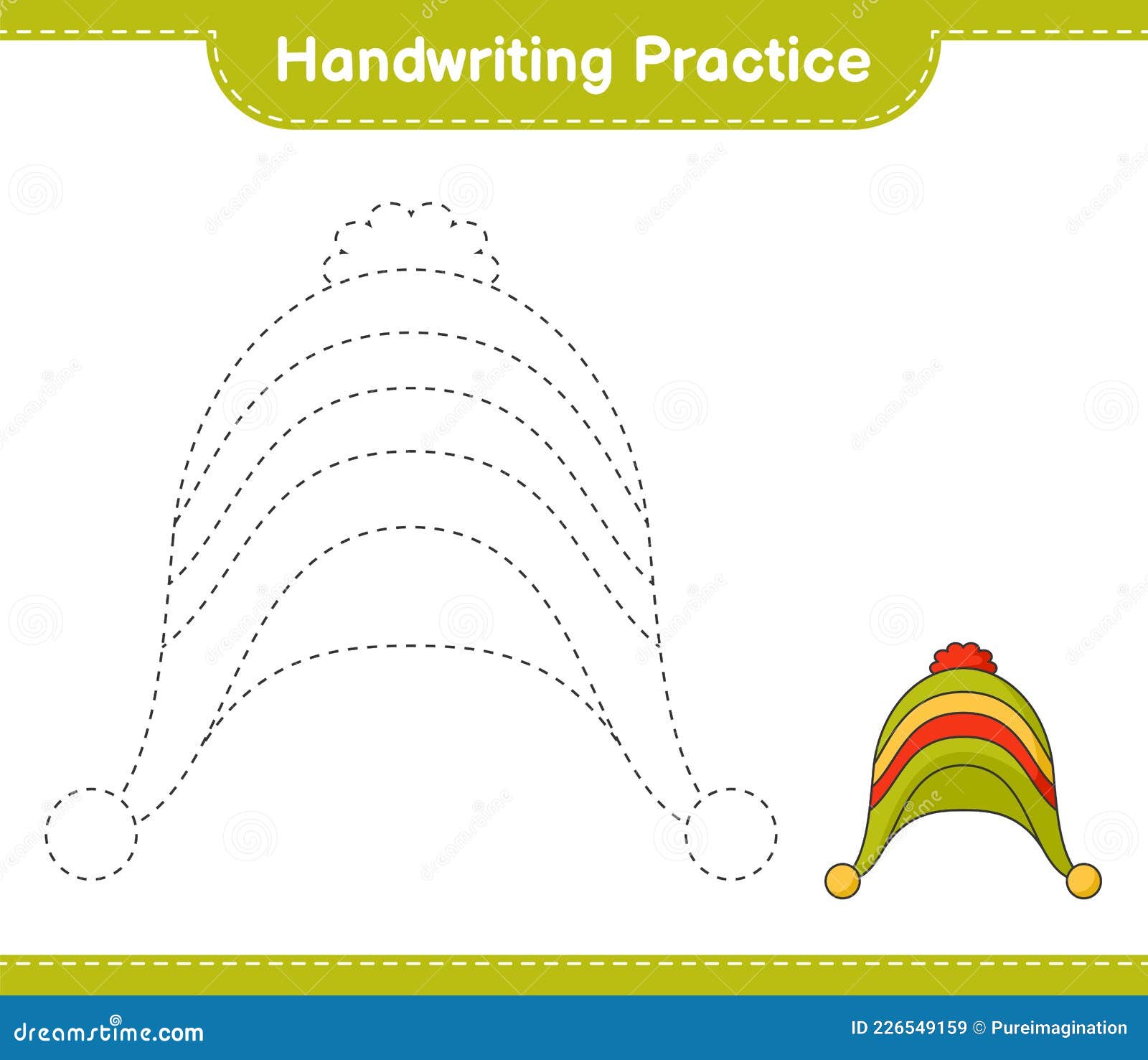 Handwriting Practice. Tracing Lines of Hat Stock Vector - Illustration ...