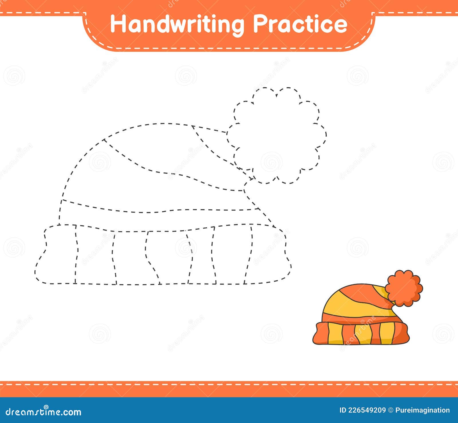 Handwriting Practice. Tracing Lines of Hat Stock Vector - Illustration ...