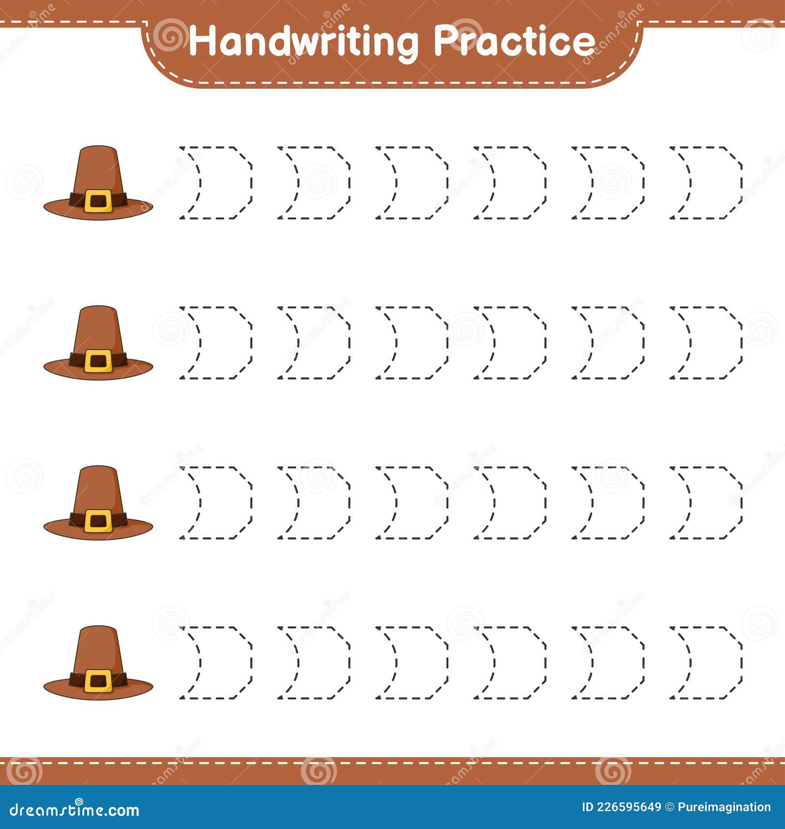 Handwriting Practice. Tracing Lines of Hat Stock Vector - Illustration ...