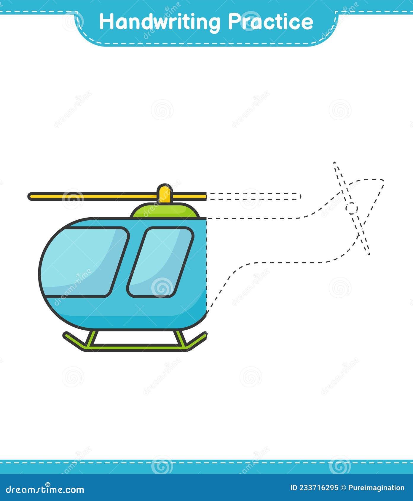 Handwriting Practice. Tracing Lines of Helicopter Stock Vector ...