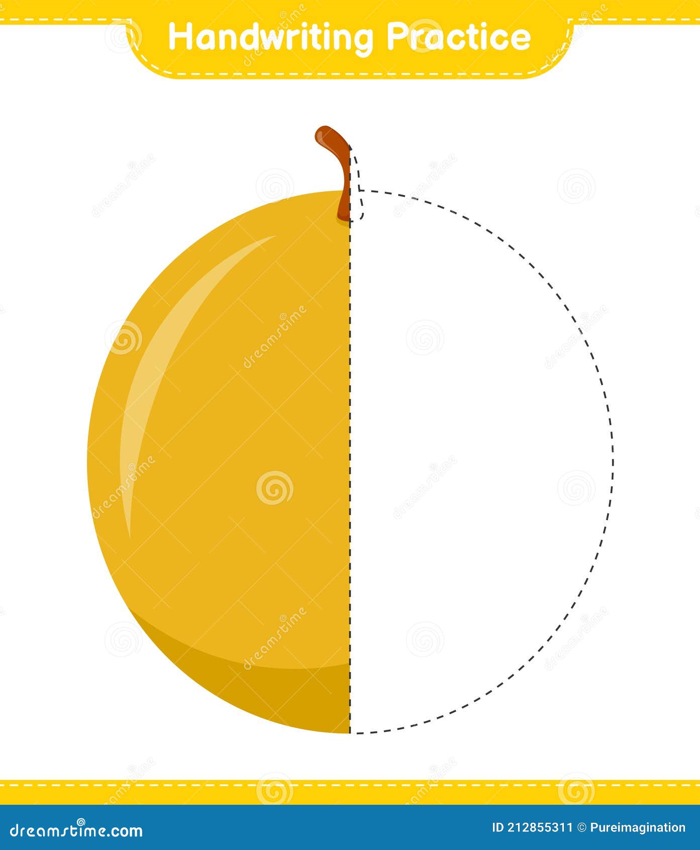 Handwriting Practice. Tracing Lines of Honey Melon. Educational ...