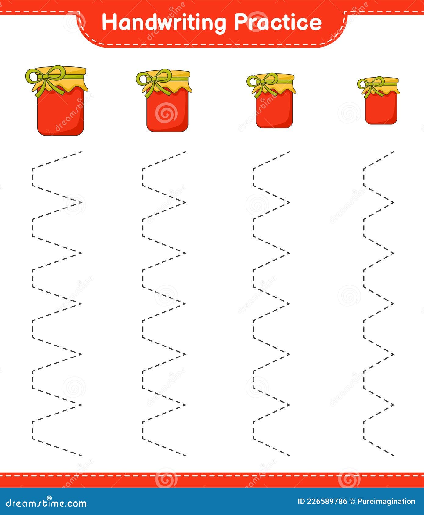 Handwriting Practice. Tracing Lines of Jam Stock Vector - Illustration ...