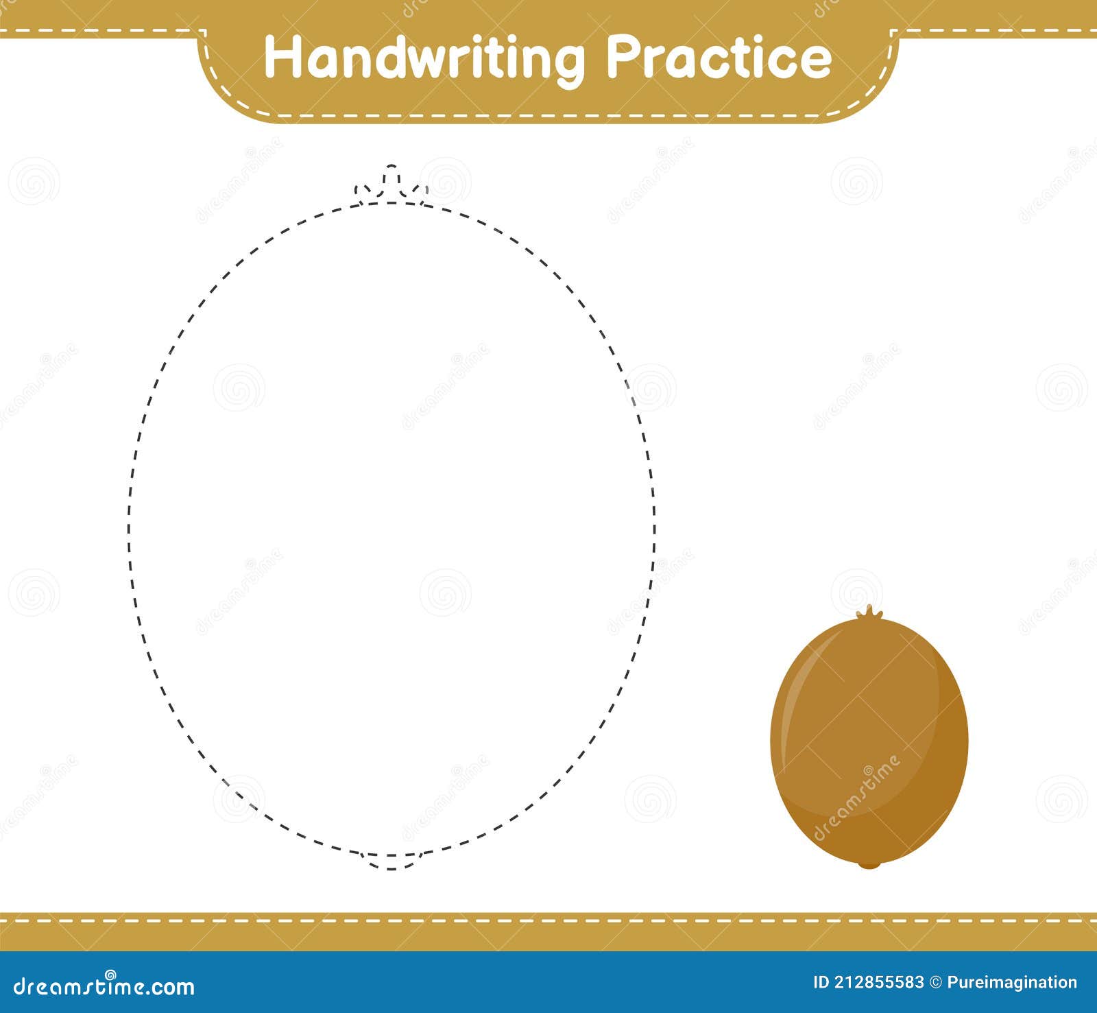 Handwriting Practice. Tracing Lines of Kiwi. Educational Children Game ...