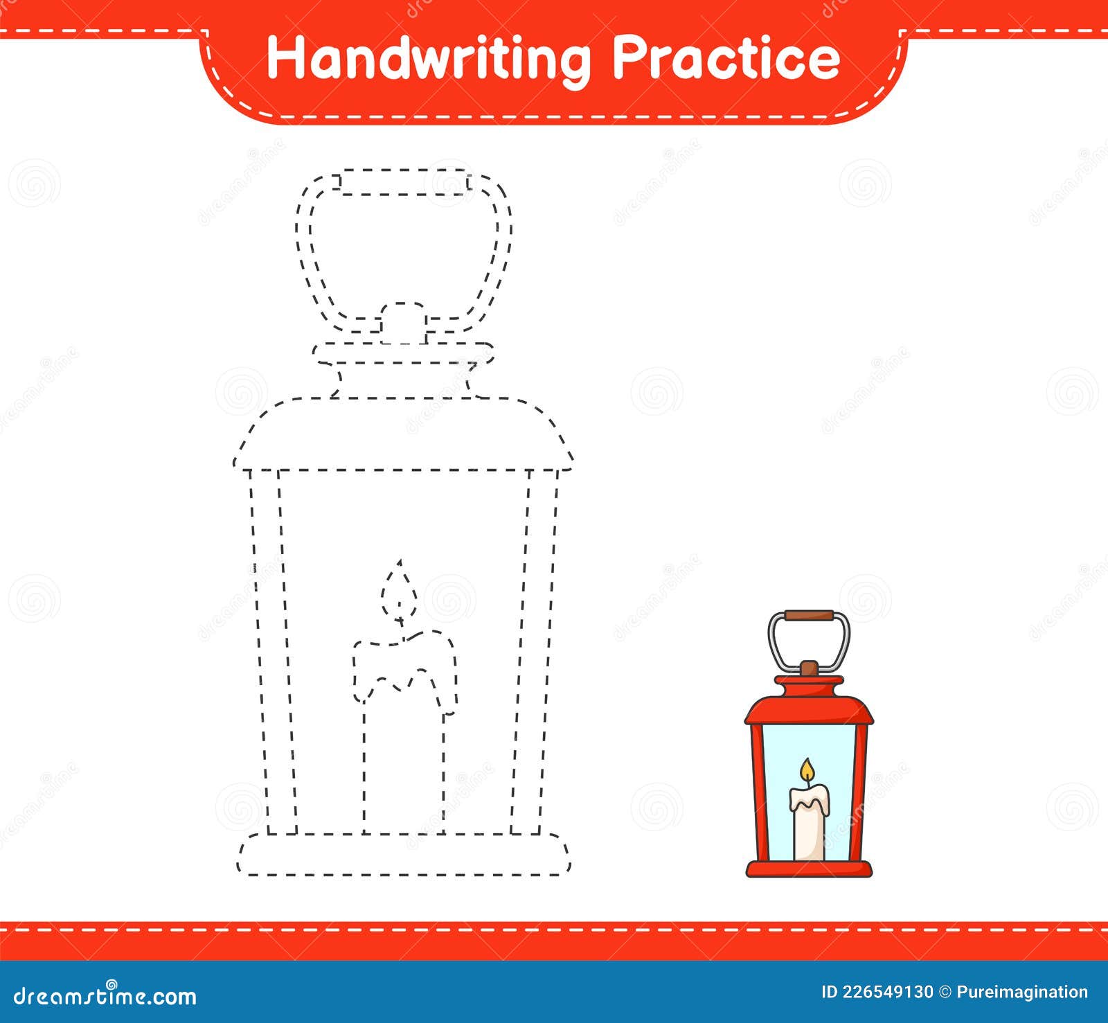 Handwriting Practice. Tracing Lines of Lantern Stock Vector ...