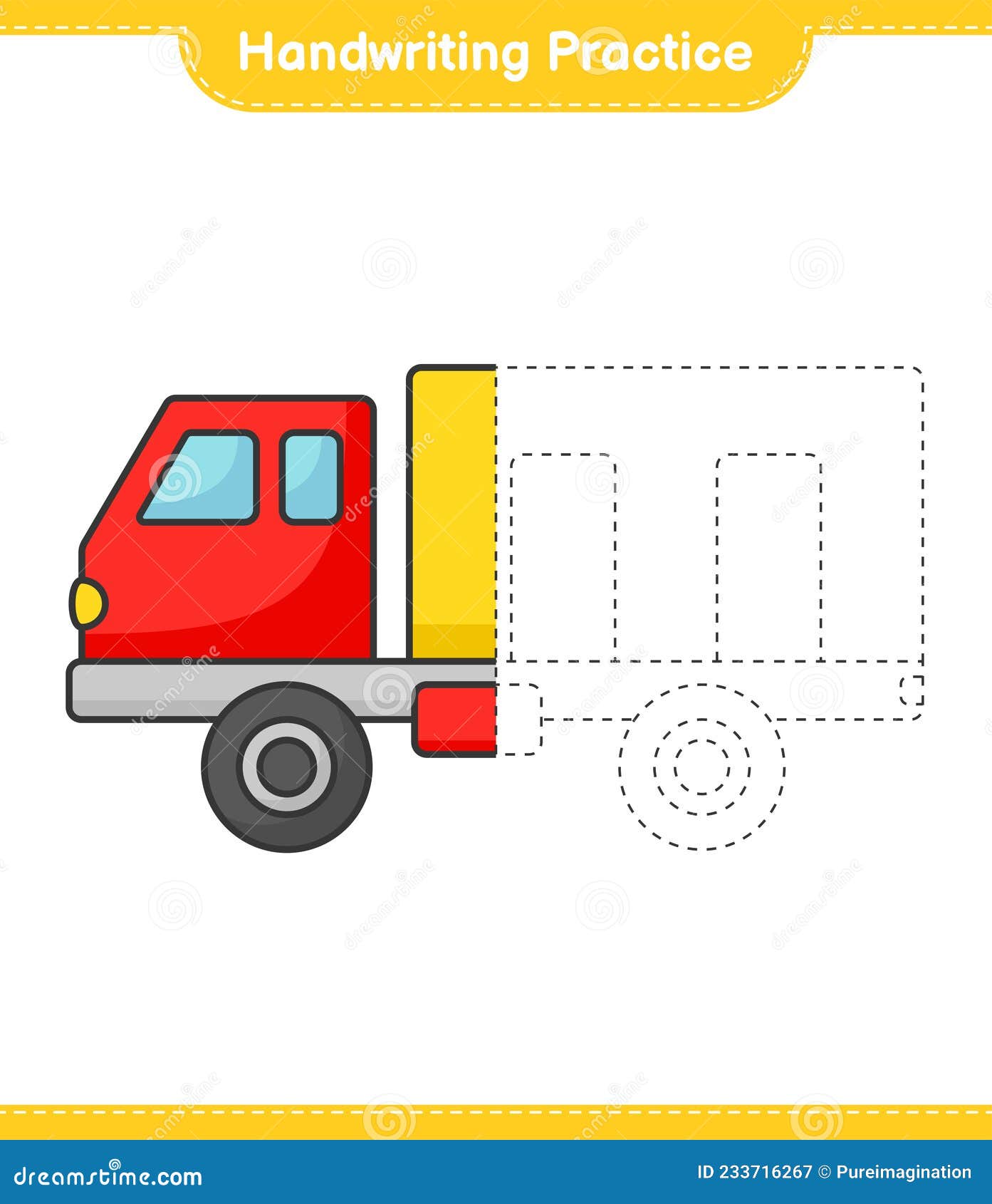 Handwriting Practice. Tracing Lines of Lorry Stock Vector ...