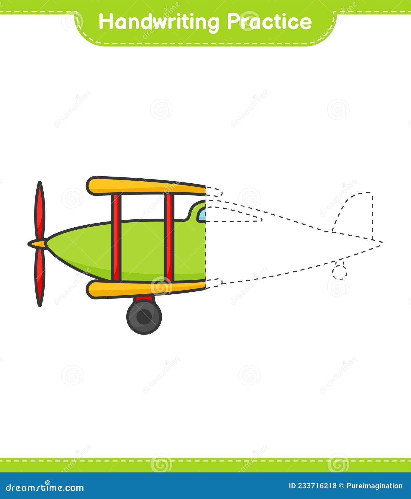 Handwriting Practice. Tracing Lines of Plane Stock Vector ...