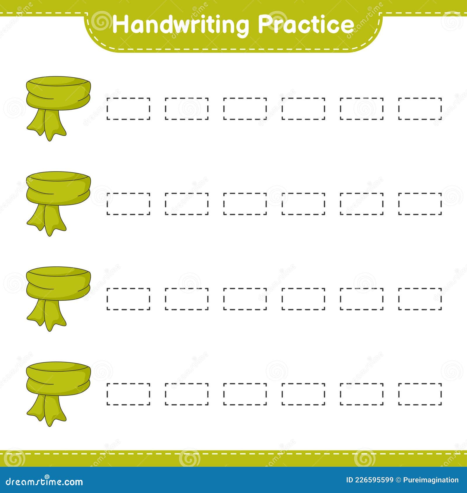 Handwriting Practice. Tracing Lines of Scarf Stock Vector ...