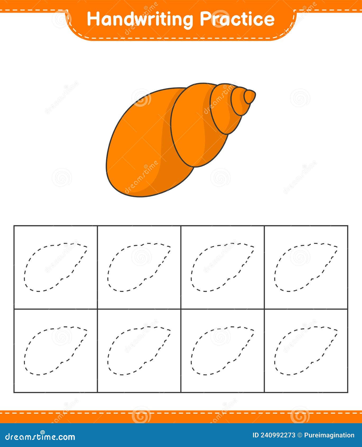 Handwriting Practice. Tracing Lines of Sea Shells Stock Vector ...