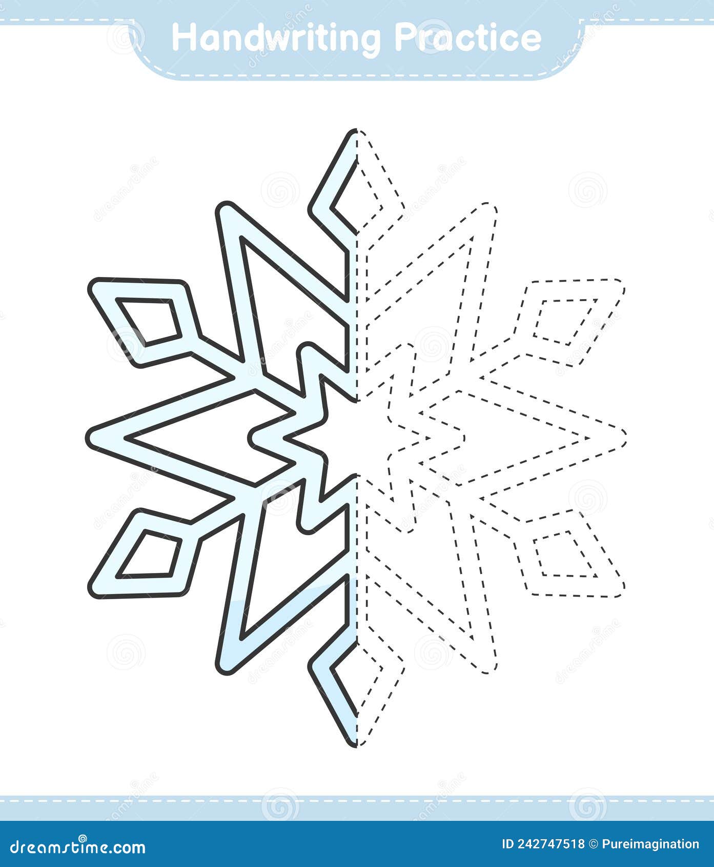 Handwriting Practice. Tracing Lines of Snowflake Stock Vector ...