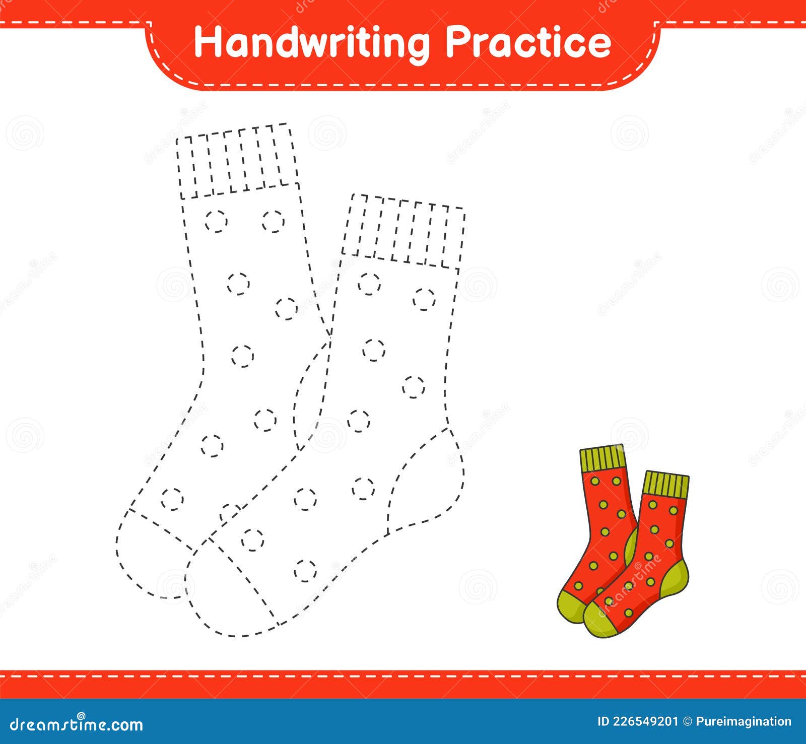 Handwriting Practice. Tracing Lines of Socks Stock Vector ...