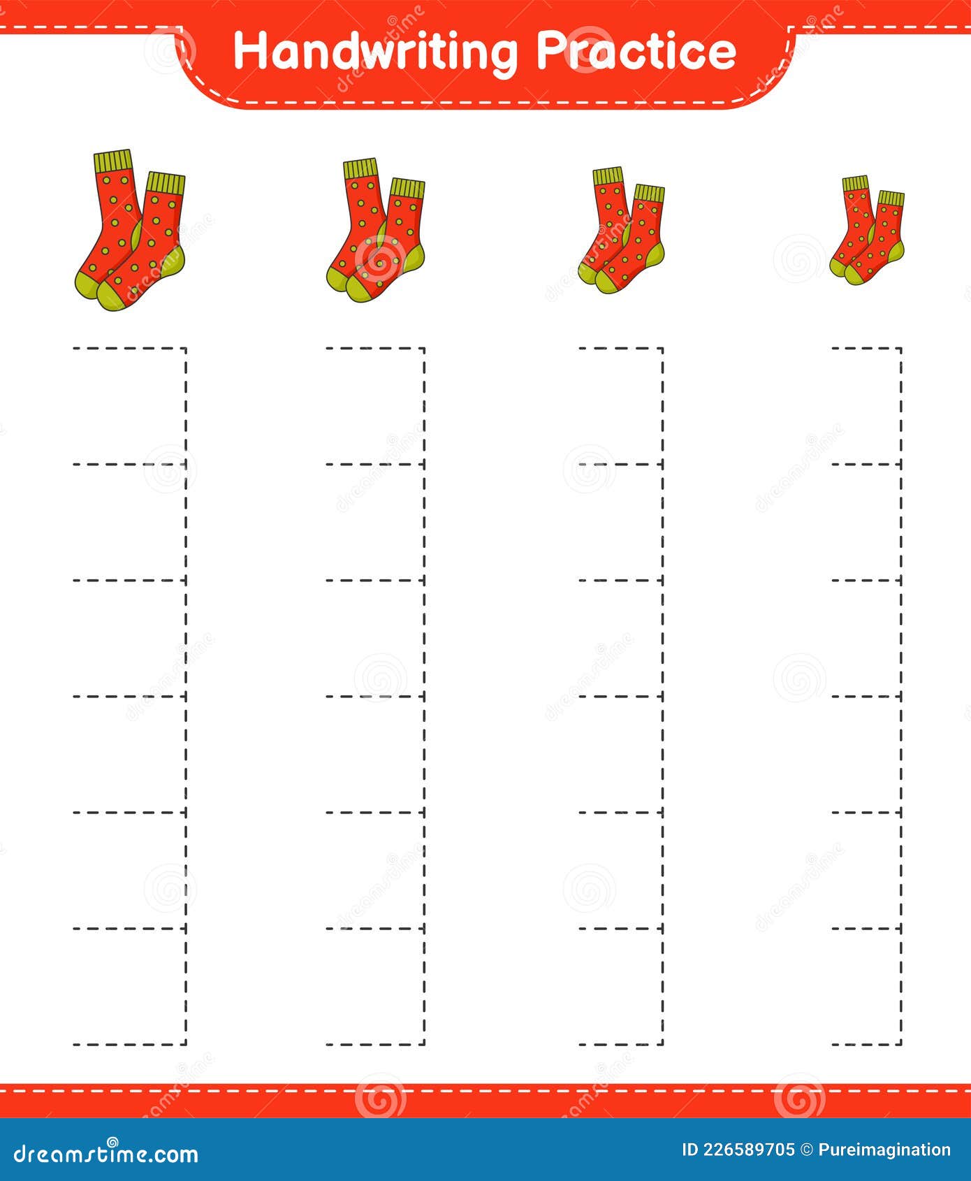 Handwriting Practice. Tracing Lines of Socks Stock Vector ...