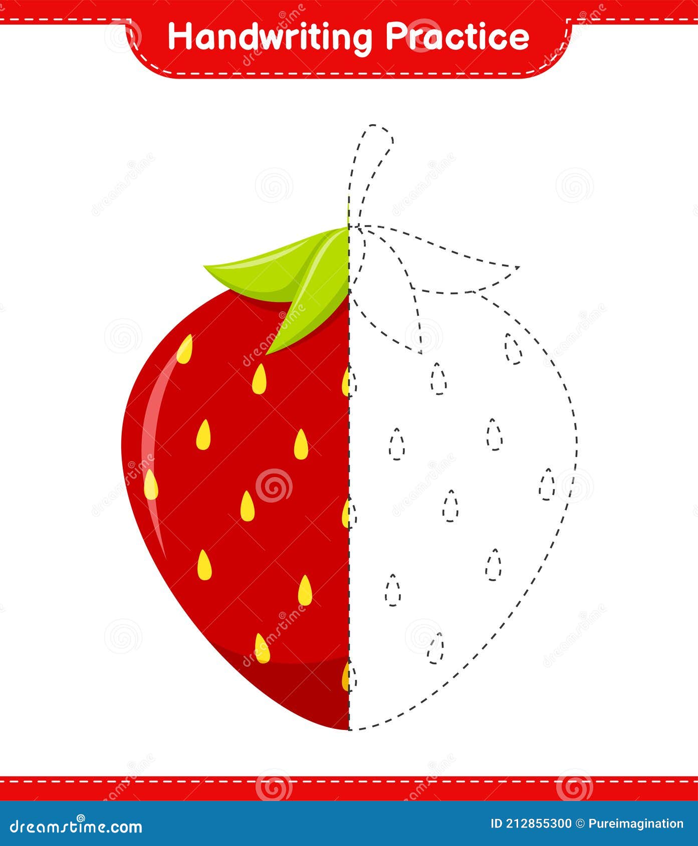 Handwriting Practice. Tracing Lines of Strawberry. Educational Children ...