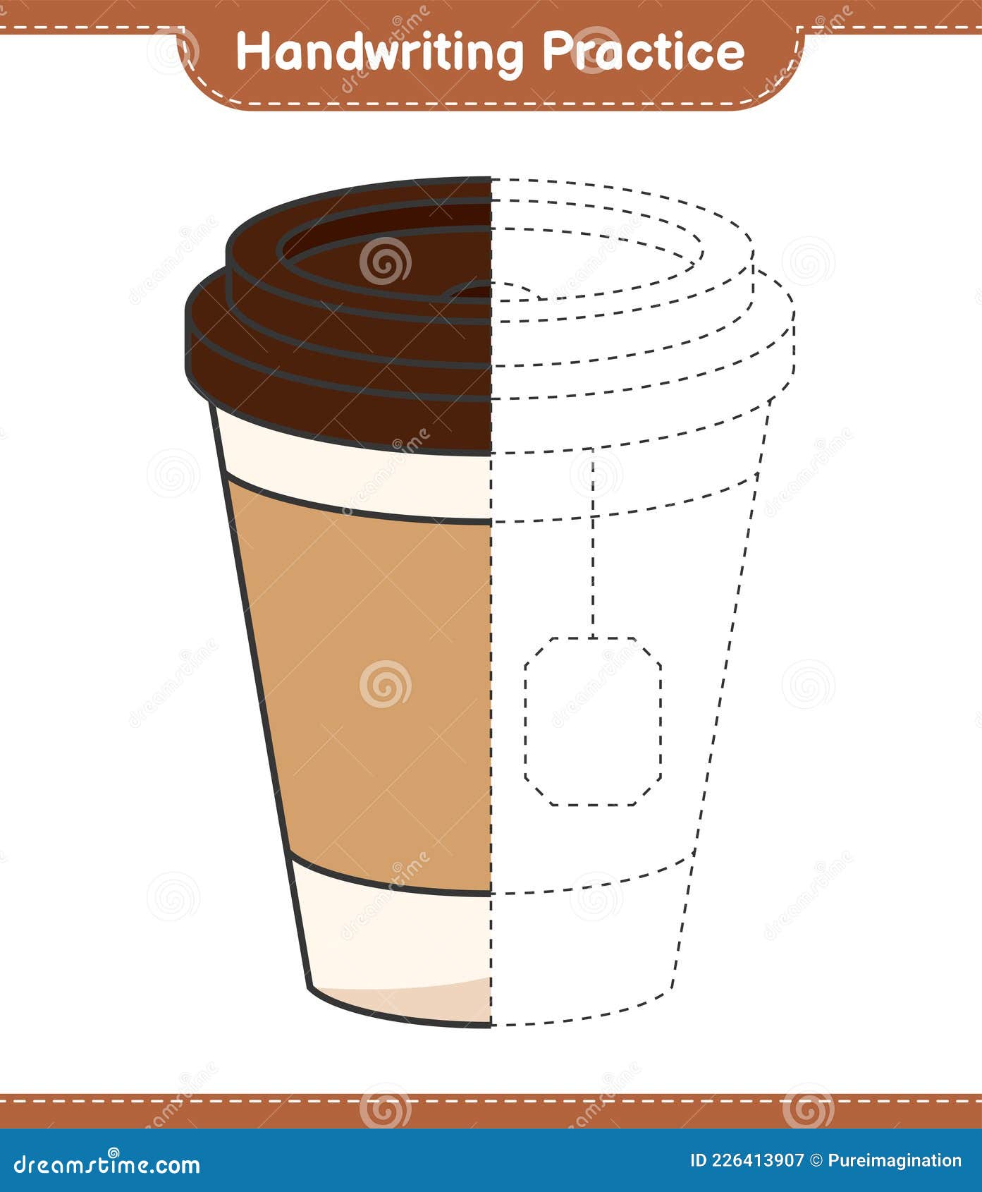 Handwriting Practice. Tracing Lines of Tea Cup Stock Vector ...