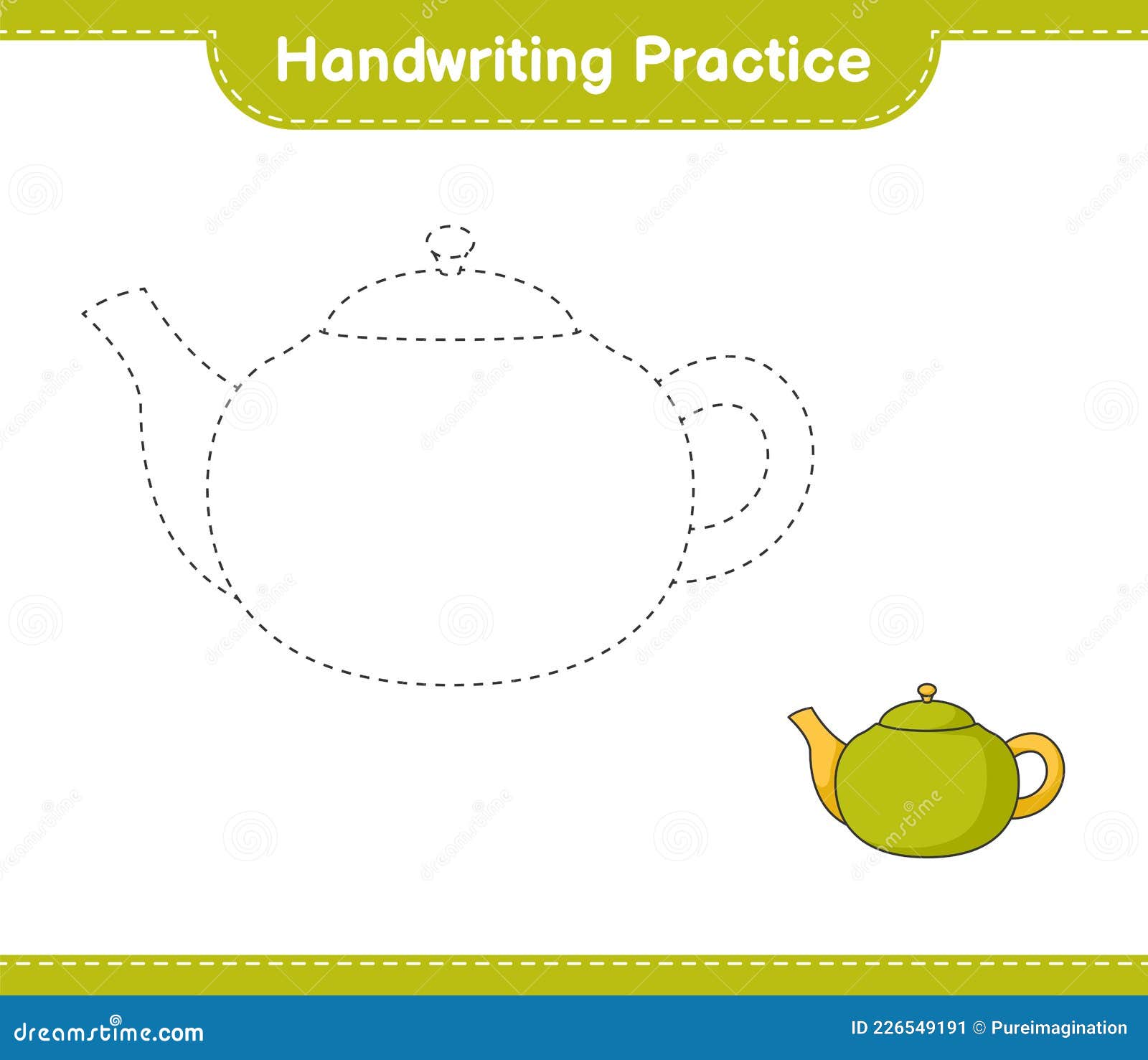 Handwriting Practice. Tracing Lines of Teapot Stock Vector ...