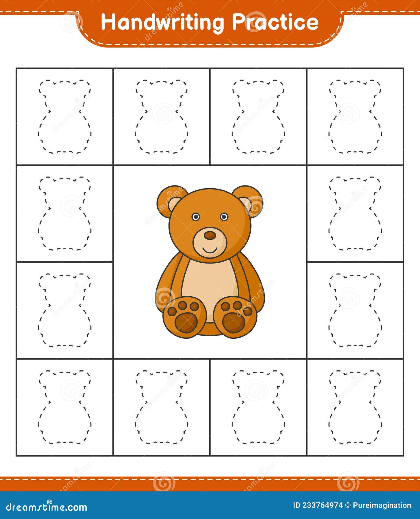 Handwriting Practice. Tracing Lines of Teddy Bear Stock Vector ...