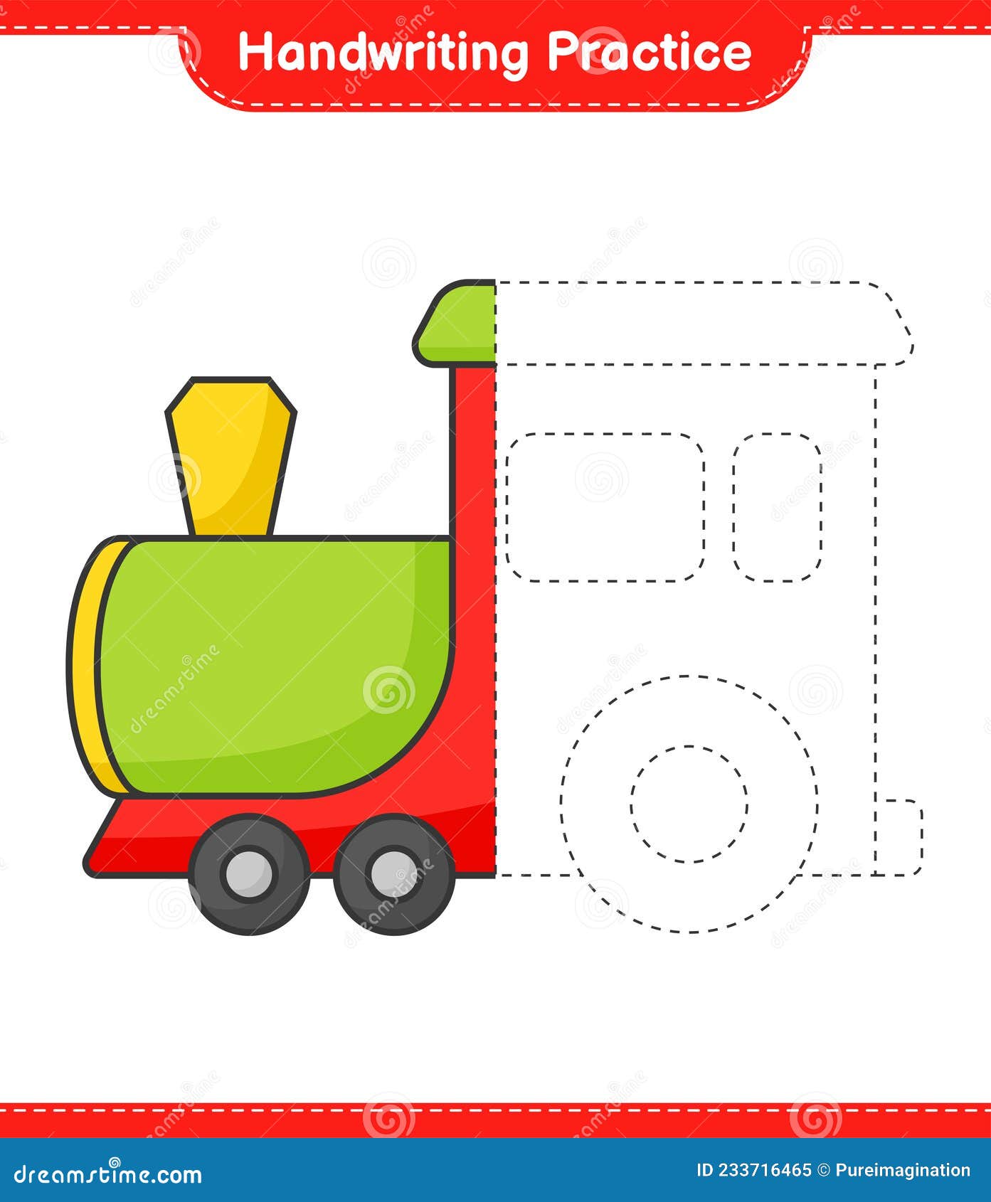 Handwriting Practice. Tracing Lines of Train Stock Vector ...