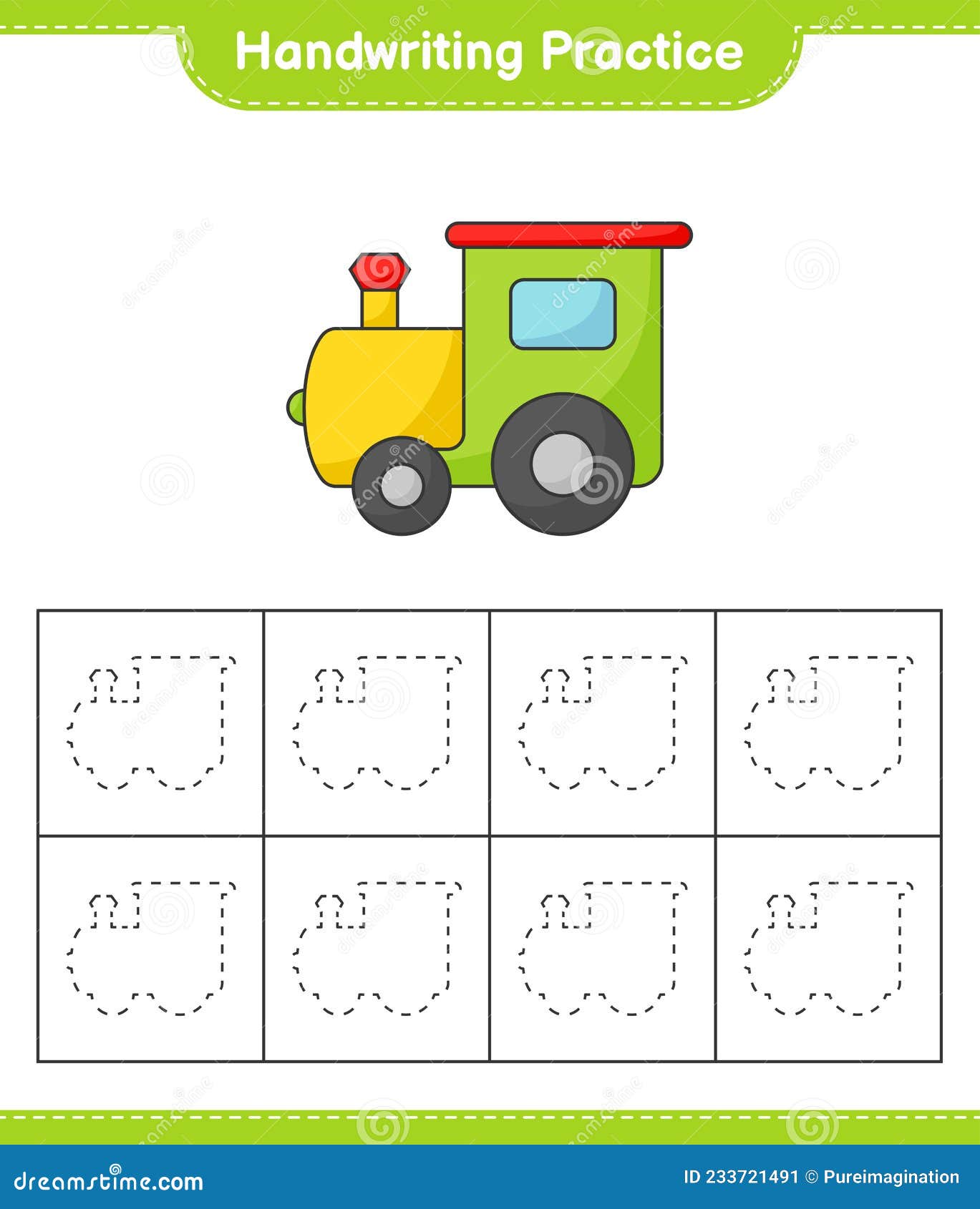Handwriting Practice. Tracing Lines of Train Stock Vector ...