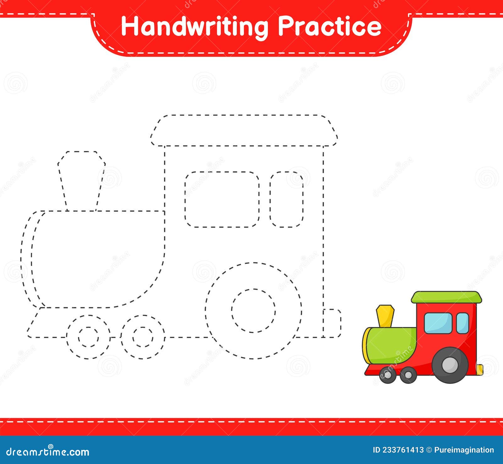 Handwriting Practice. Tracing Lines of Train Stock Vector ...