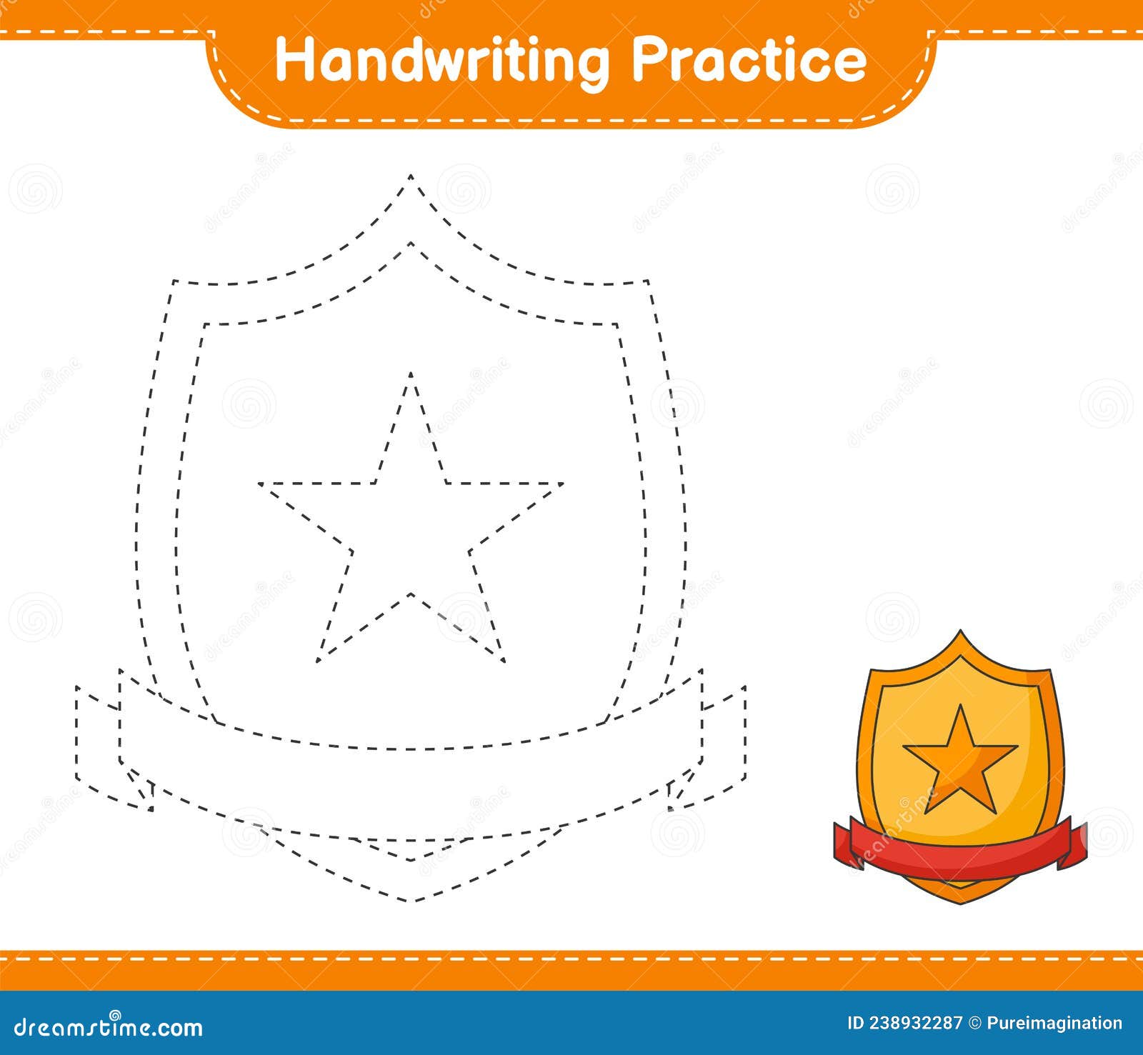 Handwriting Practice. Tracing Lines of Trophy Stock Vector ...