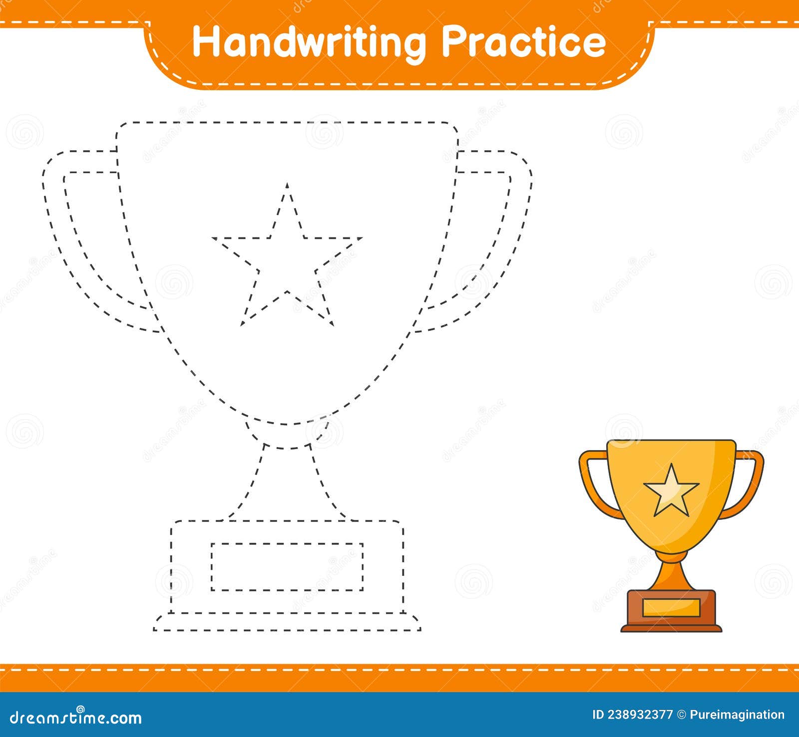 Handwriting Practice. Tracing Lines of Trophy Stock Vector ...