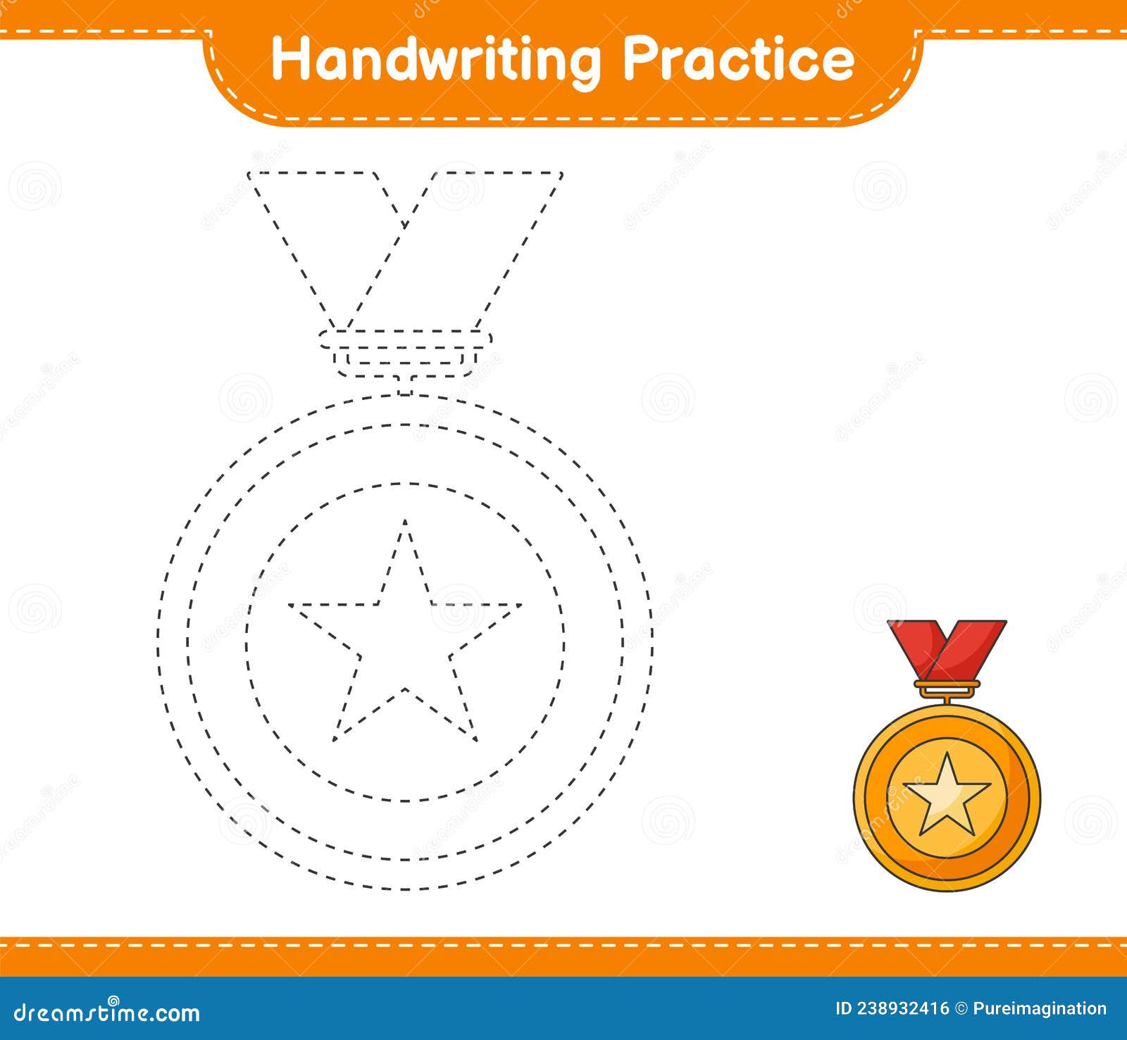 Handwriting Practice. Tracing Lines of Trophy Stock Vector ...