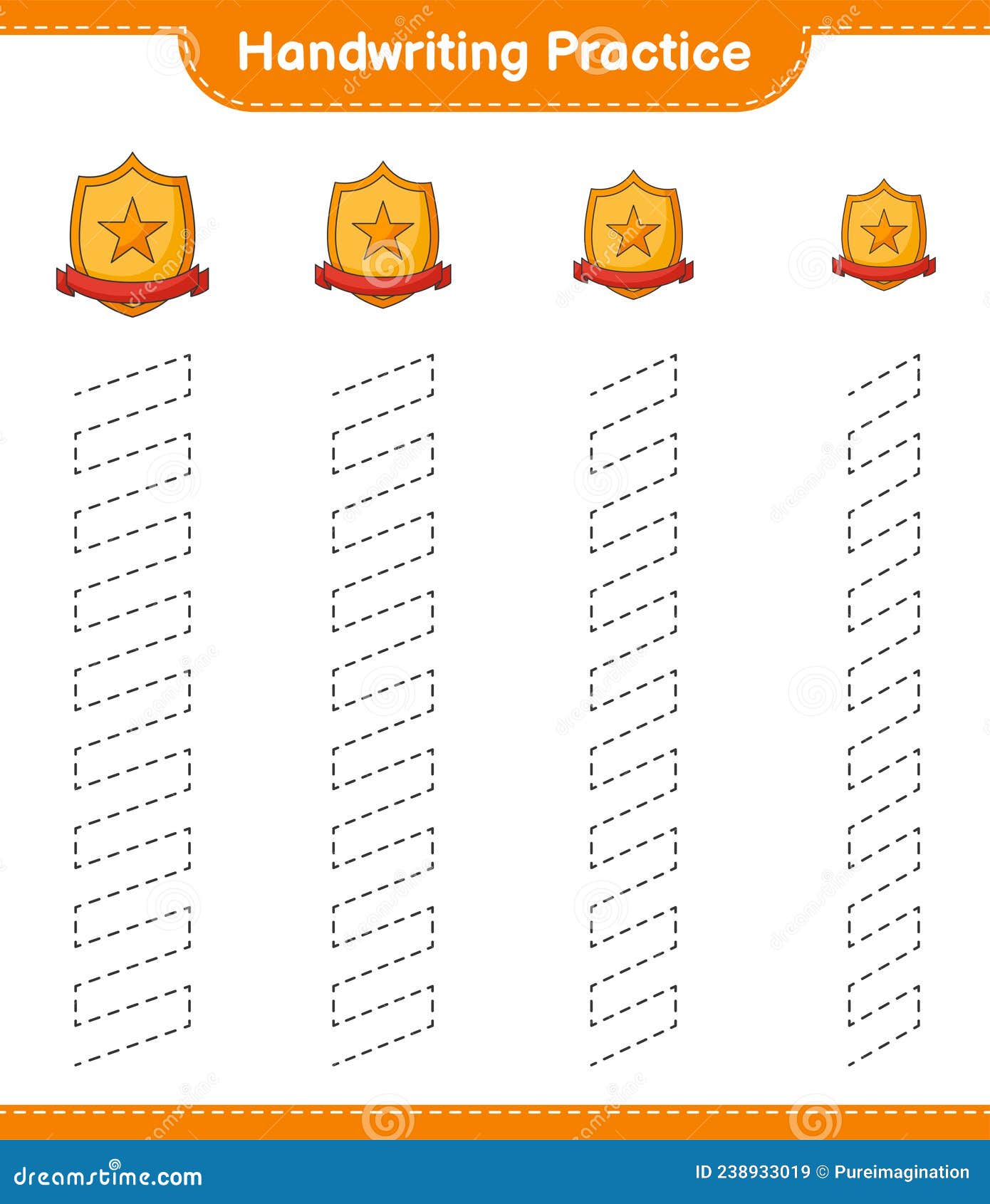 Handwriting Practice. Tracing Lines of Trophy Stock Vector ...