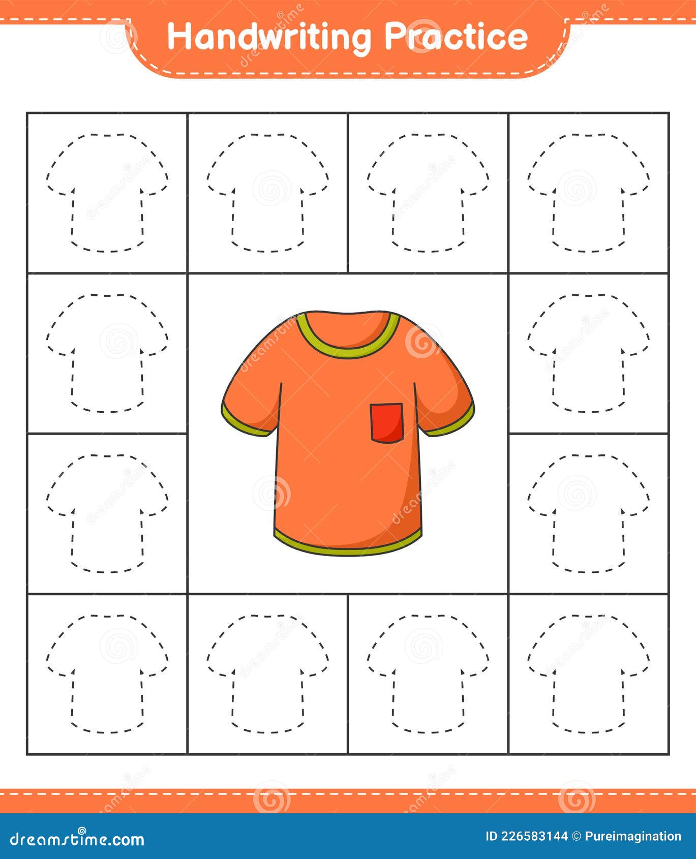 Handwriting Practice. Tracing Lines of Tshirt Stock Vector ...