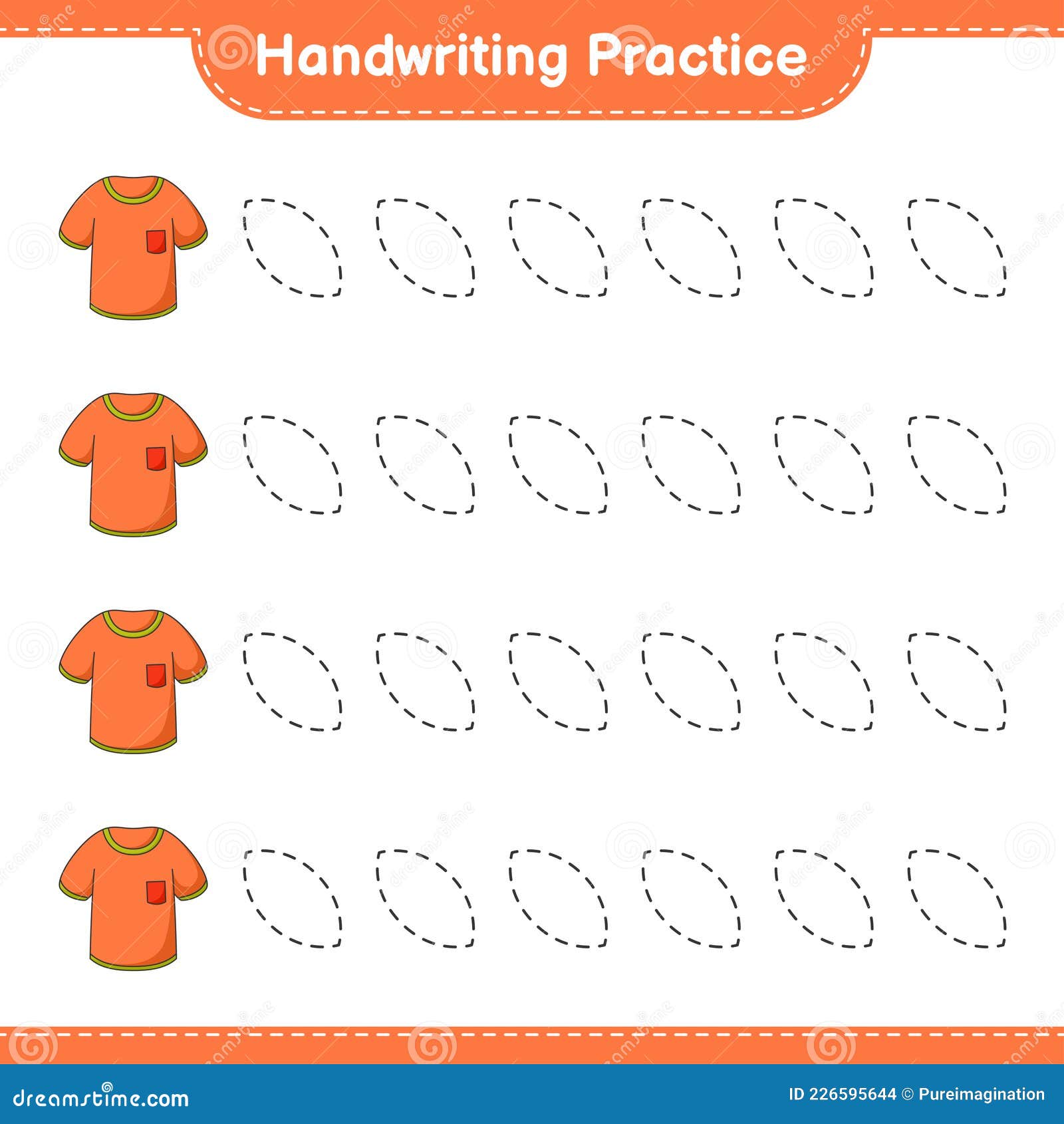 Handwriting Practice. Tracing Lines of Tshirt Stock Vector ...