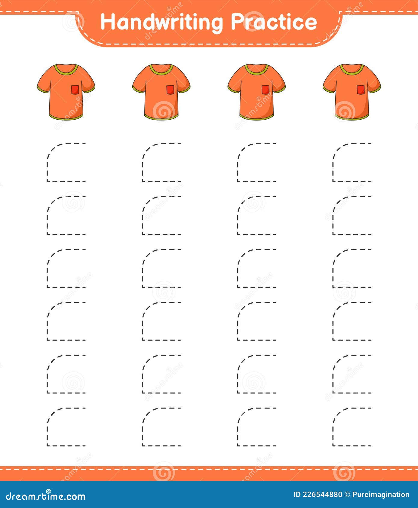 Handwriting Practice. Tracing Lines of Tshirt Stock Vector ...