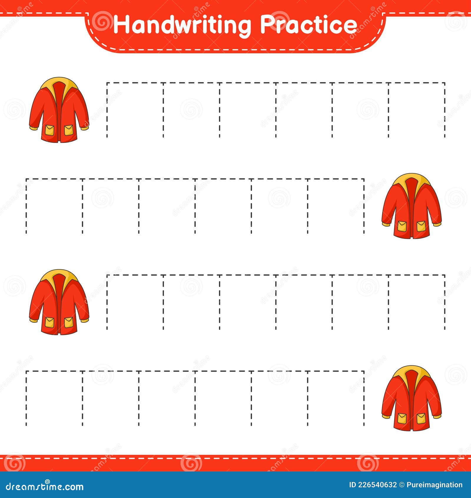 Handwriting Practice. Tracing Lines of Warm Clothes Stock Vector ...