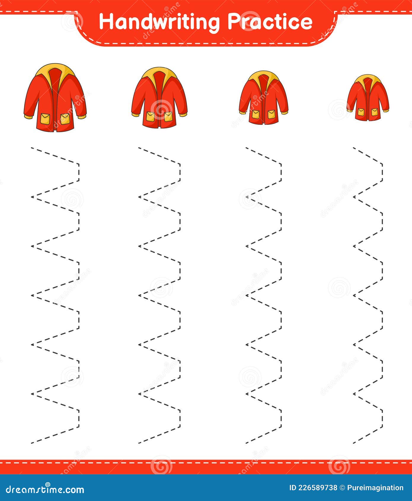 Handwriting Practice. Tracing Lines of Warm Clothes Stock Vector ...