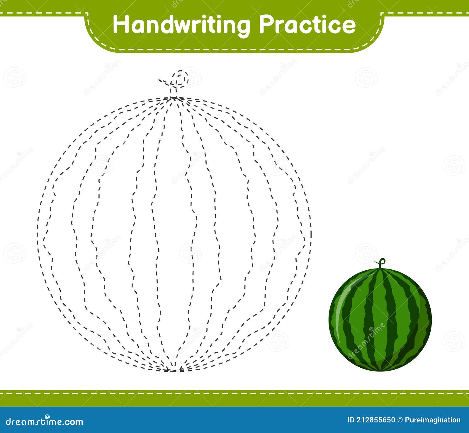 Handwriting Practice. Tracing Lines of Watermelon. Educational Children ...