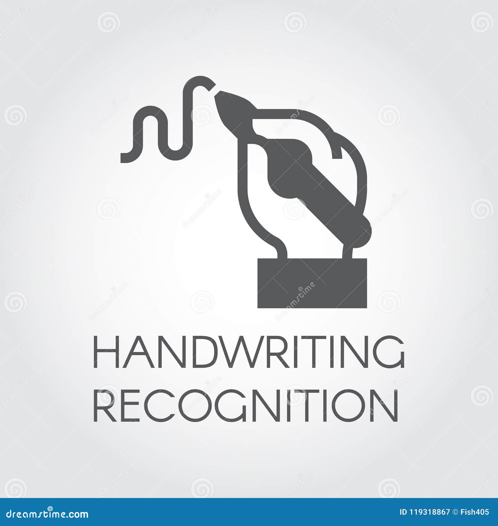 Handwriting Recognition Icon. Hand Holding Pen And Writing Line ...