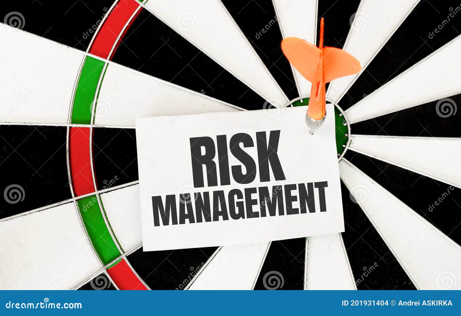 Handwriting Risk Management on Notepaper with Dart Arrow and Dart Board ...