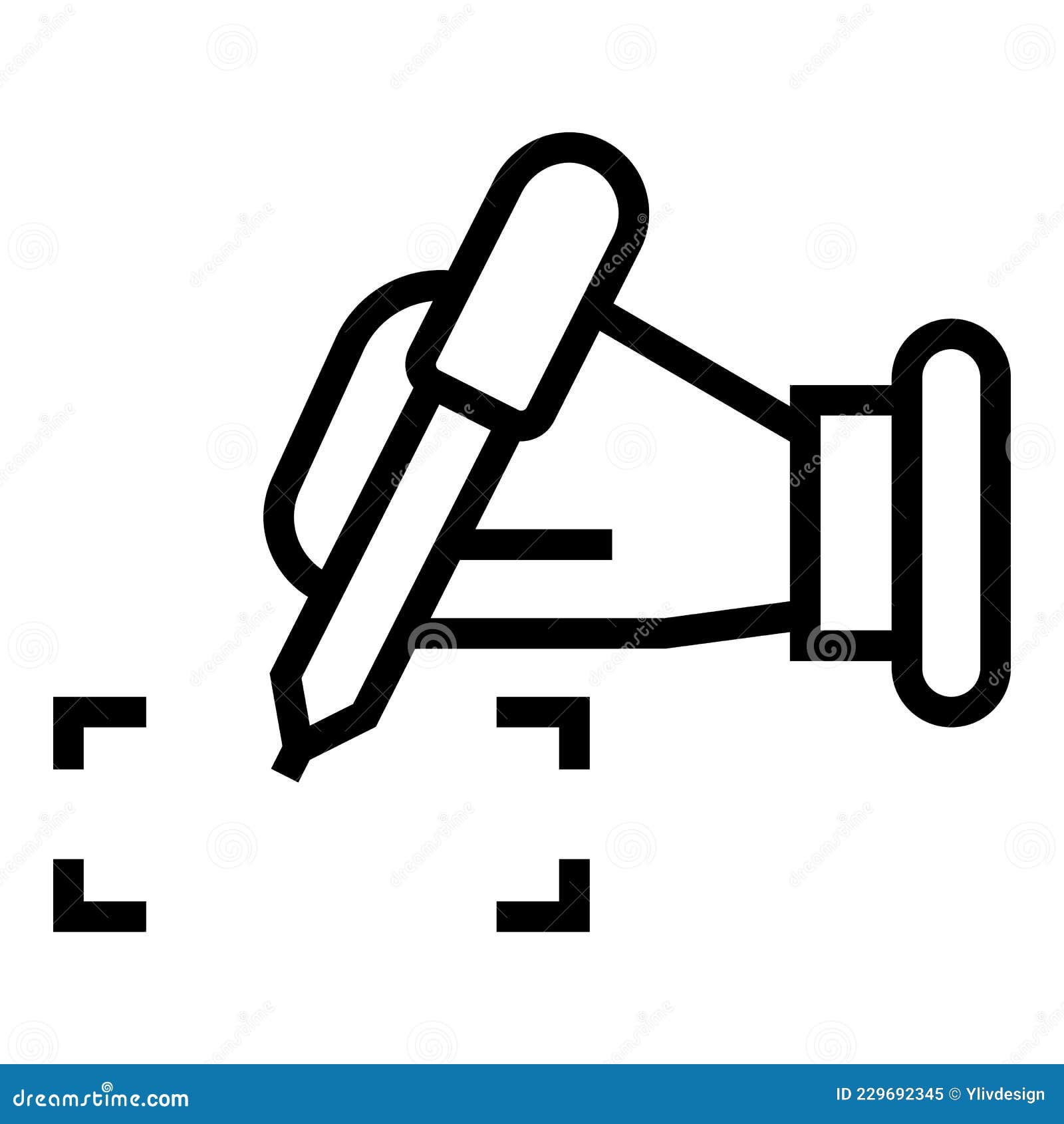 Handwriting Recognition Icon. Hand Holding Pen And Writing Line ...