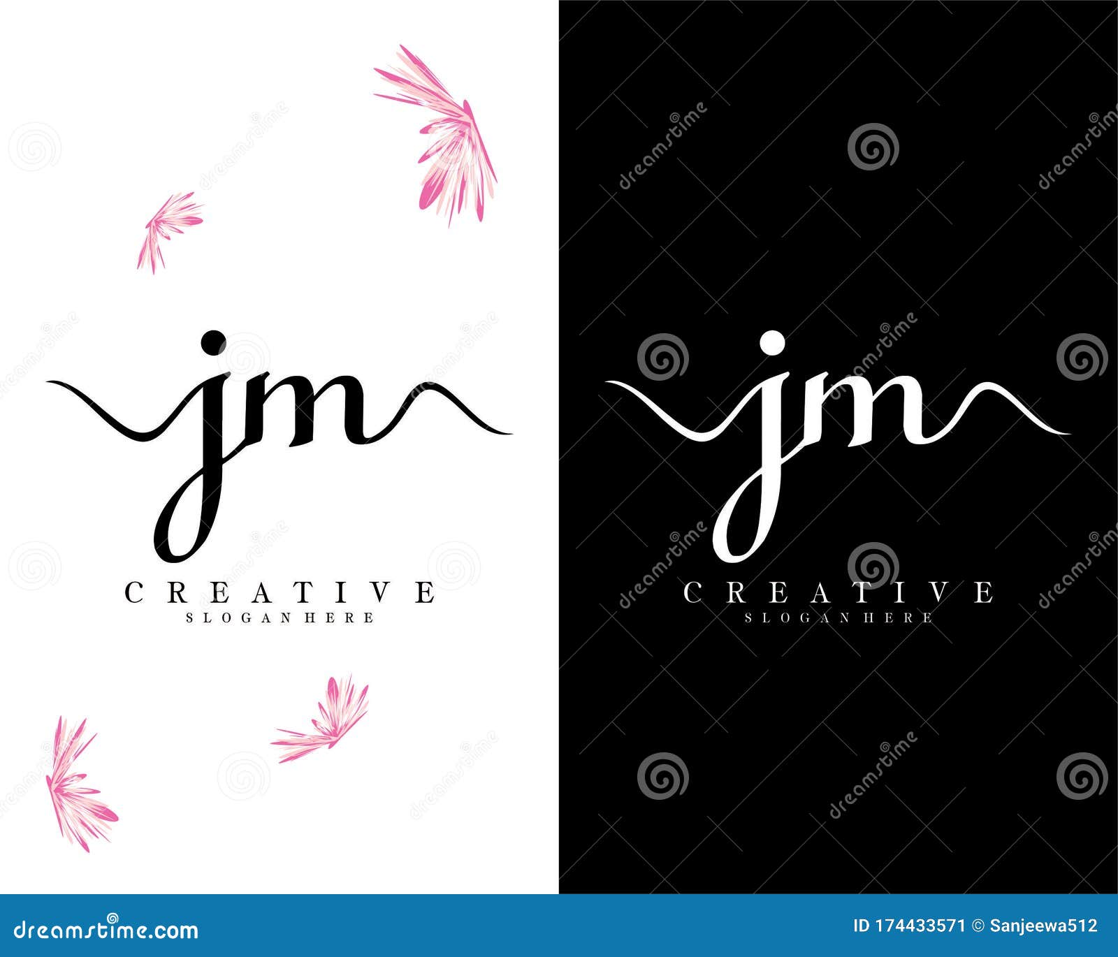 Handwriting Script Letter Jm, Mj Logo Design Vector Royalty-Free Stock ...