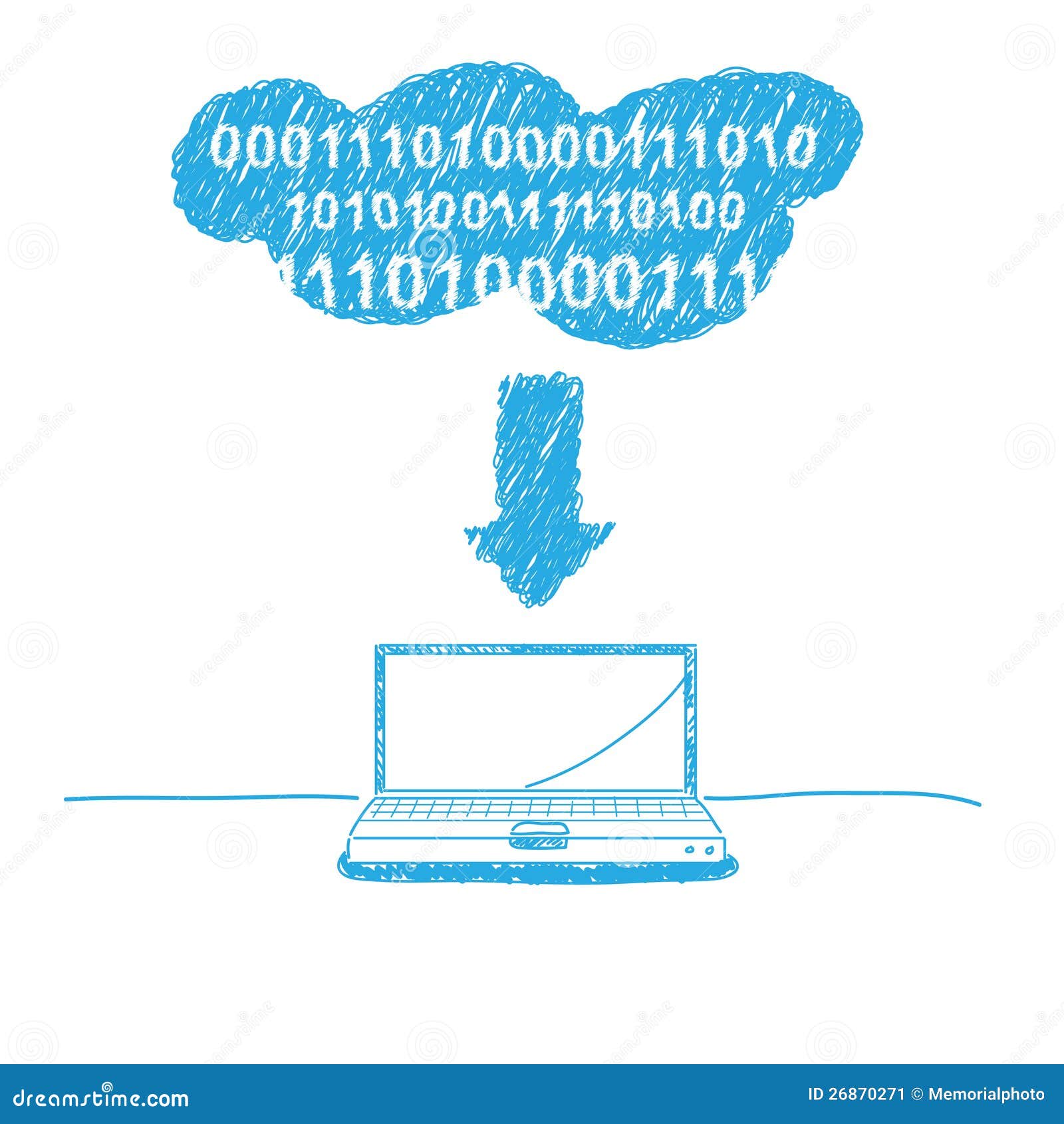Handwriting Sketch Cloud Computing Stock Vector - Illustration of communication, internet: 26870271